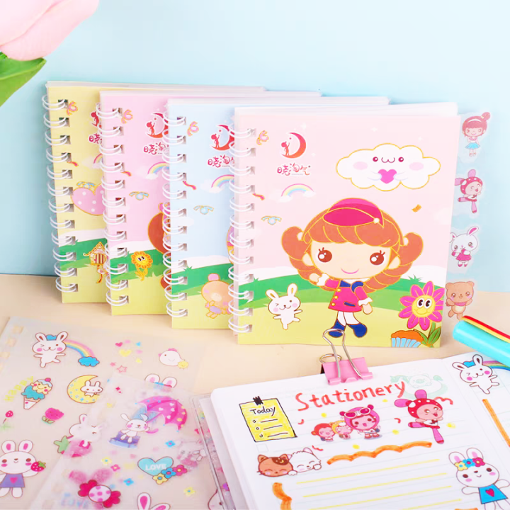 NOTEBOOK RING MINI KARTUN FULL MOTIF LUCU A7 / BUKU TULIS NOTEBOOK ...