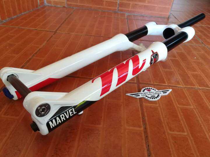 โช๊คจักรยาน MANITOU Marvel สำหรับจักรยานล้อ 29 นิ่ว สีขาว ซางเทเปอร์ ...