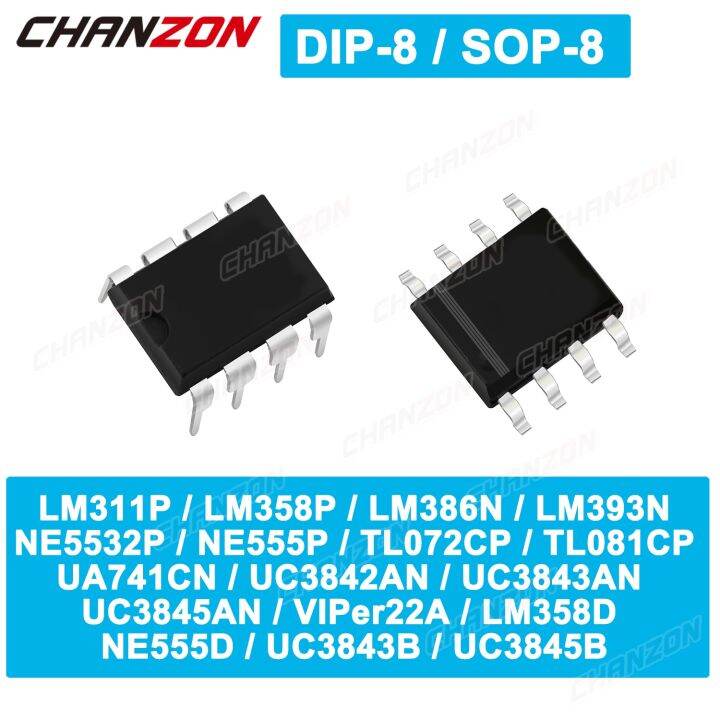 10PCS Integrated Circuit Chip Ne 555 Ne555 Timer Ne5532 Lm358 Lm386 Lm393 Tl072 Viper22a Ne555p ...