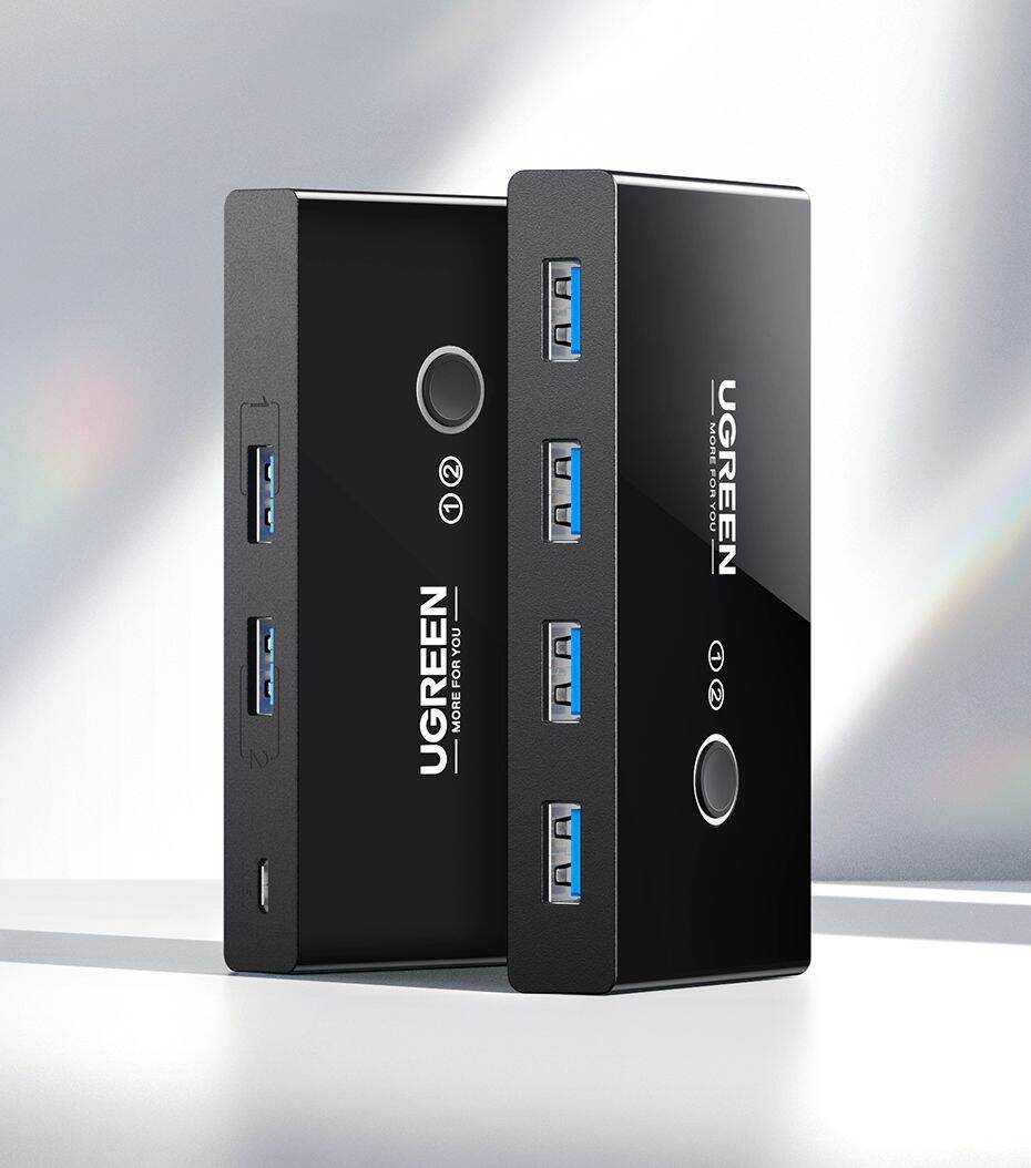 UGREEN USB KVM Switch USB 3.0 2.0 Switcher KVM Switch for Windows10 PC Keyboard Mouse Printer 2 ...