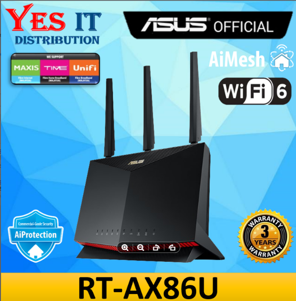 ASUS RT-AX86U / RT-AX86S / RT-AX86U PRO / TUF-AX6000/ RT-AX57 WiFi 6 Gaming Router with ...