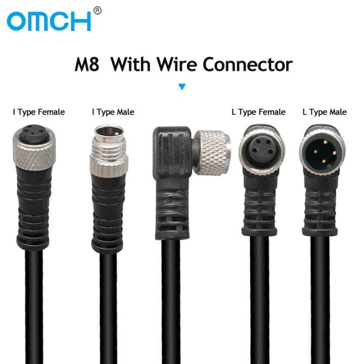 M8 4 Pins PVC Aviation Inserts cable Sensor Cable Connector Type A 2m ...