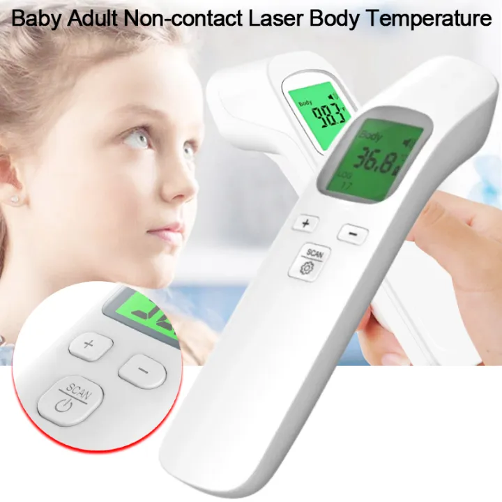 Infrared Thermometer Forehead Body Temperature with Fever Alarm Display ...