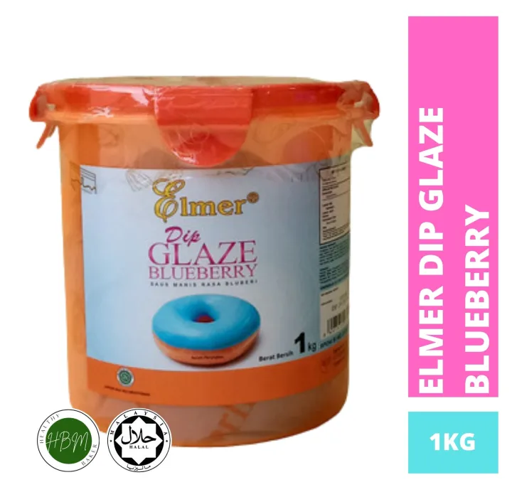 NEW PACKAGING Elmer Dip Glaze Blueberry Donat 1 Kg - Donut Topping 1Kg ...