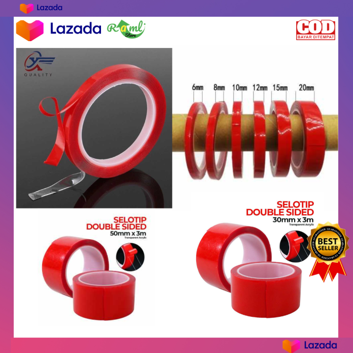 Double tipe kuat tebal bolak balik / Double Tape Selotip Isolasi ...