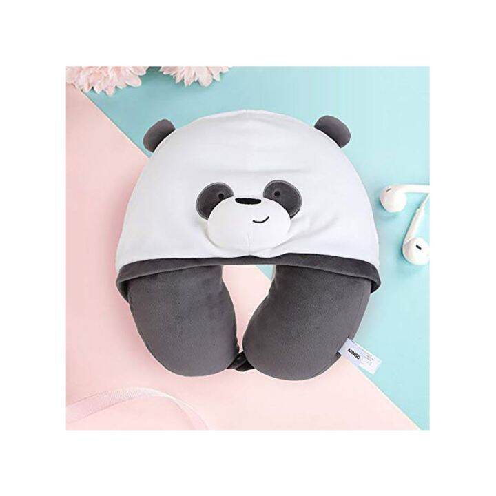 Miniso We Bare Bears U-shaped Pillow with Hood | Lazada PH