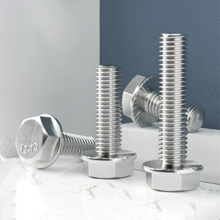 304 Stainless Steel External Hexagon Flange Bolt with Toothed Flange ...