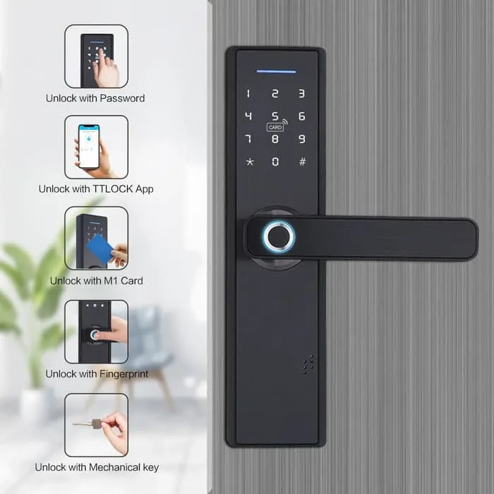 Kunci Pintu modern Digital 5 Akses Intelligent scan Biometric,password ...