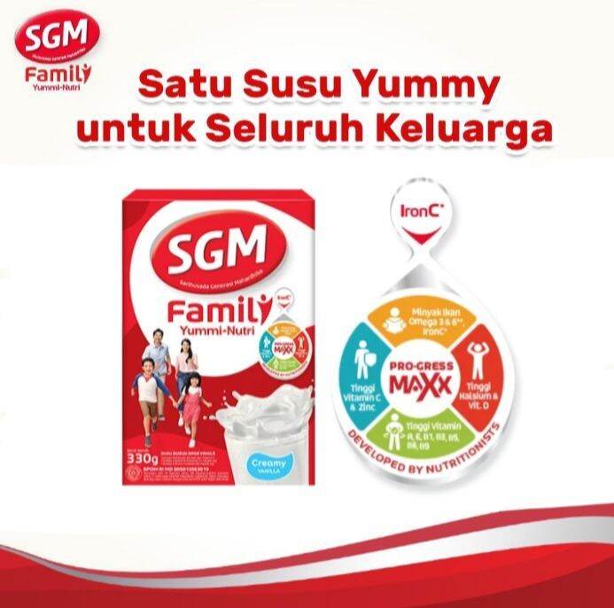 SGM Family Yummi Nutri Susu Keluarga 330gr / SGM Family Yummi Creamy Vanilla / Nutri SGM Family ...