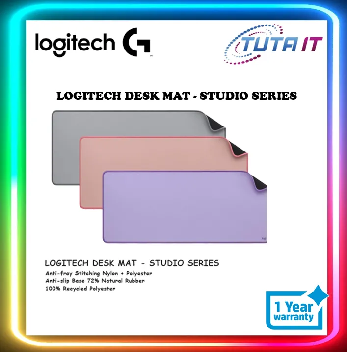 Logitech Desk Mat - Studio Series (Mid Grey:956-000046/Dark Rose:956 ...
