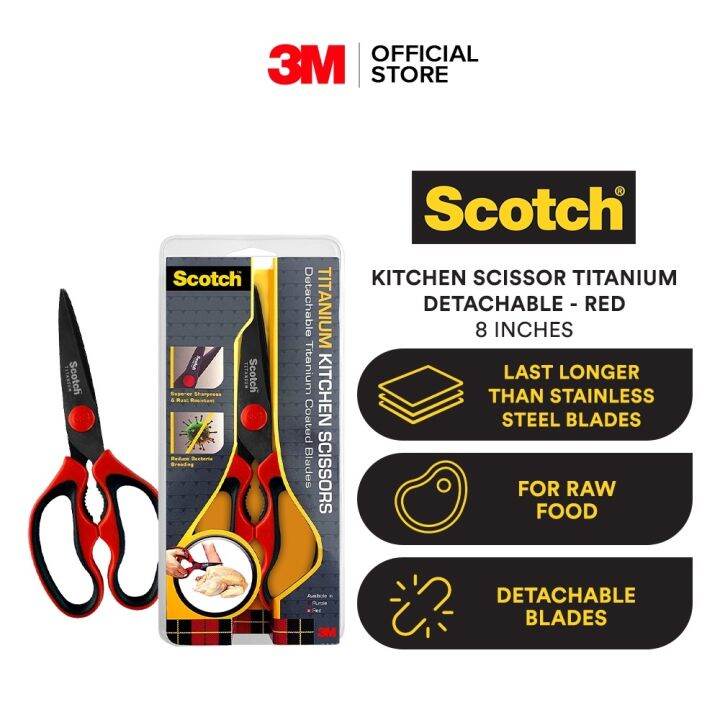 3M Scotch Titanium Kitchen Scissors Detachable KS-DTR Red / KS-DT ...