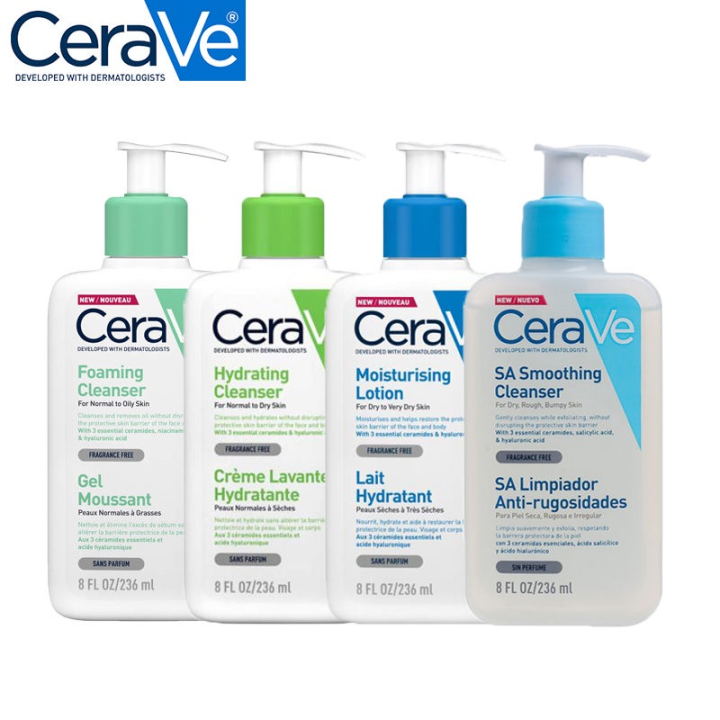 Cerave Foaming Cleanser l Hydrating/Renewing SA /Moisturizing Lotion /Gel Facial Acne Control ...