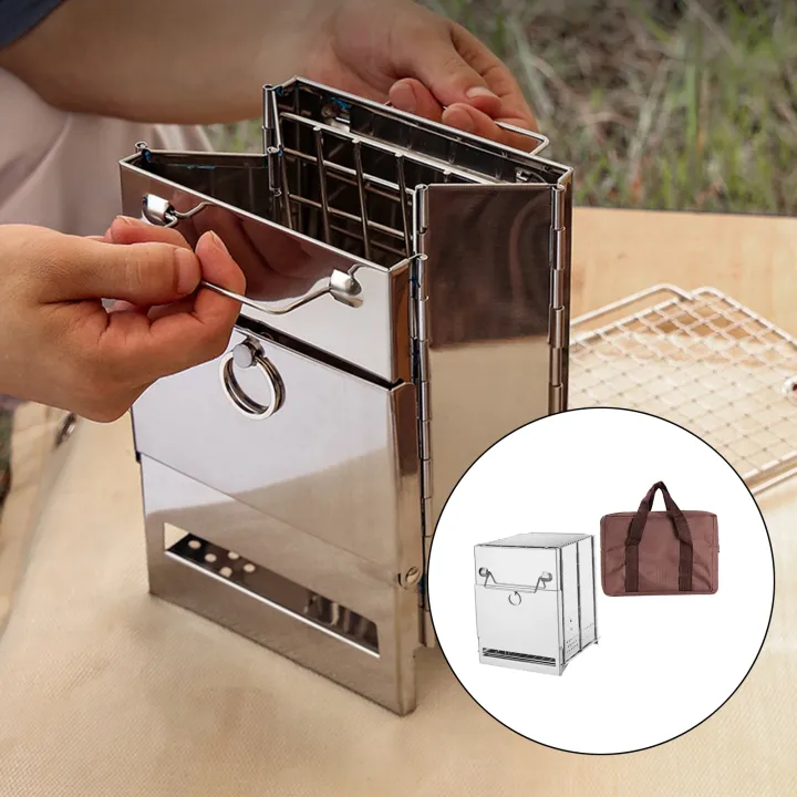 Moon STARer Camping Firewood Stove Stainless Steel Picnic Wood Stove ...