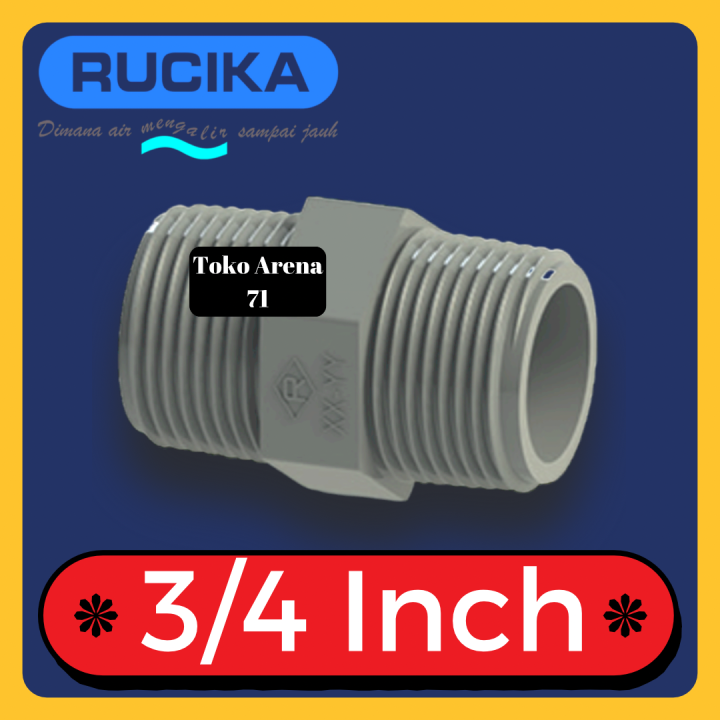 Sambungan pipa PVC Double nipple AW 3/4” dobel nepel 3/4 inch rucika | Lazada Indonesia