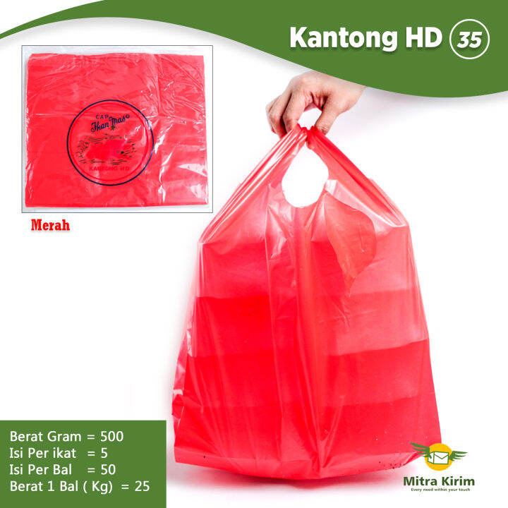 Plastik Kresek Ukuran 35 Warna Merah Cap Ikan Mas | Lazada Indonesia