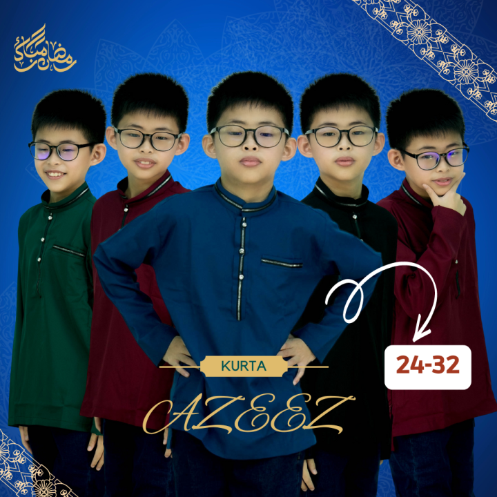 CY 210146 Baju Raya 2023 / KURTA MODERN BUDAK MUSLIM BAJU MELAYU / Teal ...