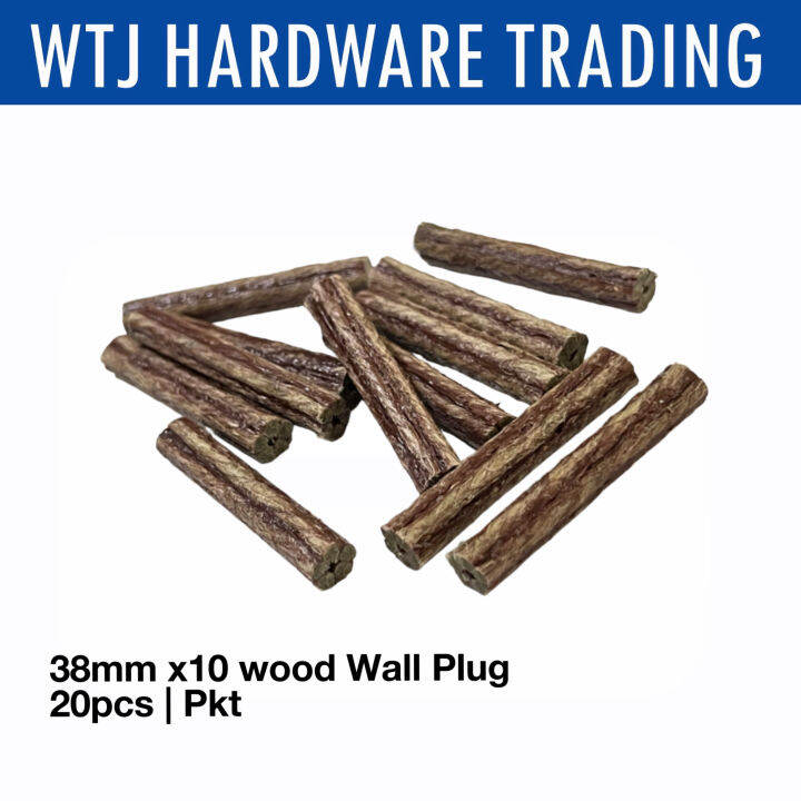 Wood Wall Plug 38mm x10 (1 pack/20pcs)/Screw For Palam Dinding Kayu ...