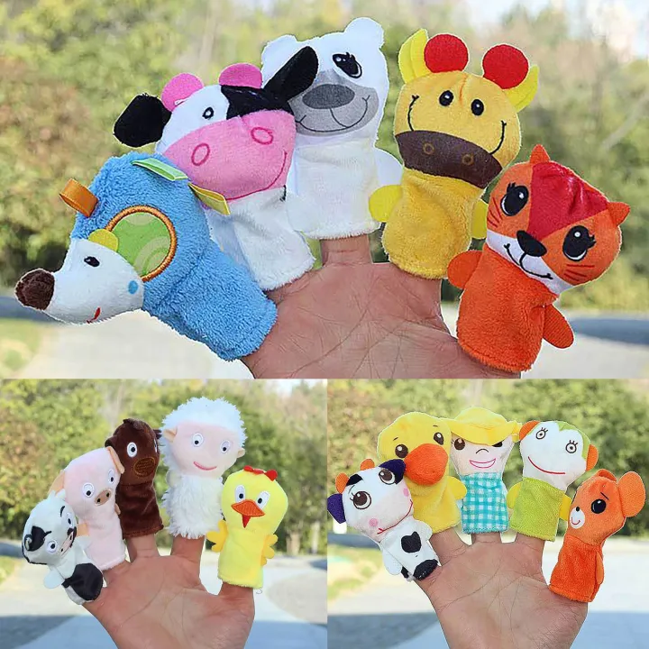Cartoon Finger Puppet Plush Toy Shape Small Animal Children's Doll Doll ...