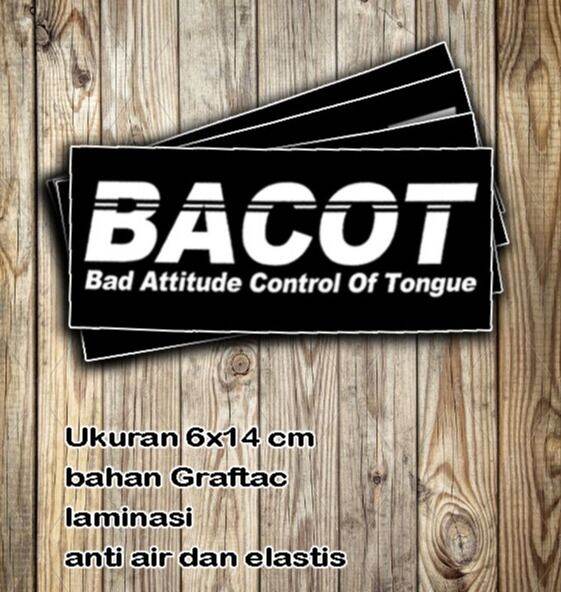 sticker bacot uk 6x14 cm stiker BACOT | Lazada Indonesia