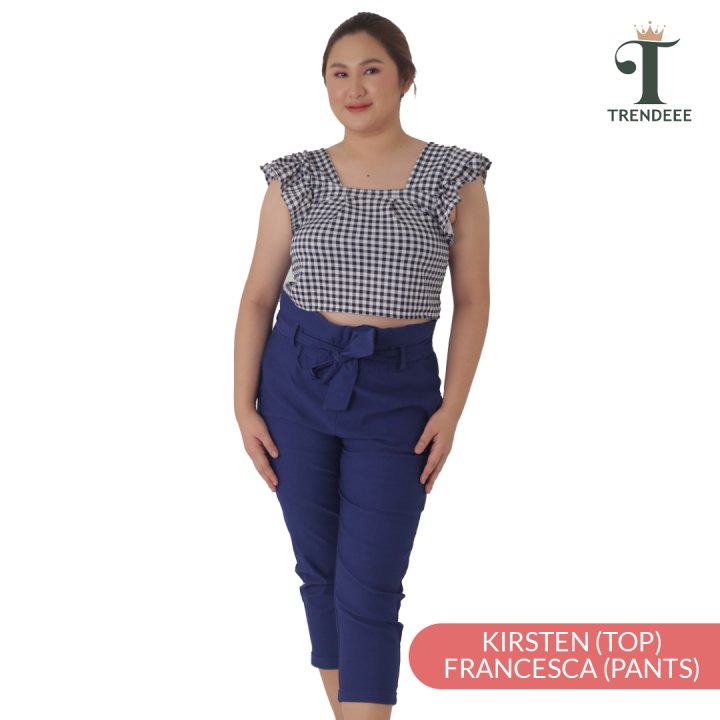 Kirsten Top | Trendee | Gingham Ruffles Sleeve Top | Lazada PH