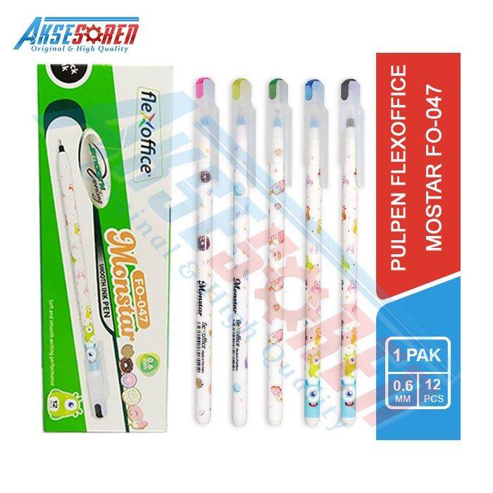 Pulpen Jel Flexoffice Monstar [FO-047/1 Pack/12 Pcs] / Ballpoint Gel ...
