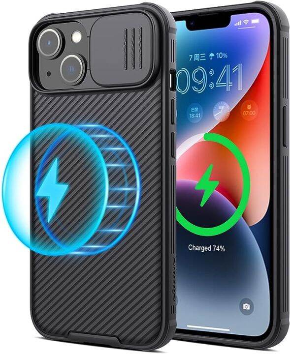 Nillkin for iPhone 14 Magnetic Case with Camera Cover, Compatible with ...