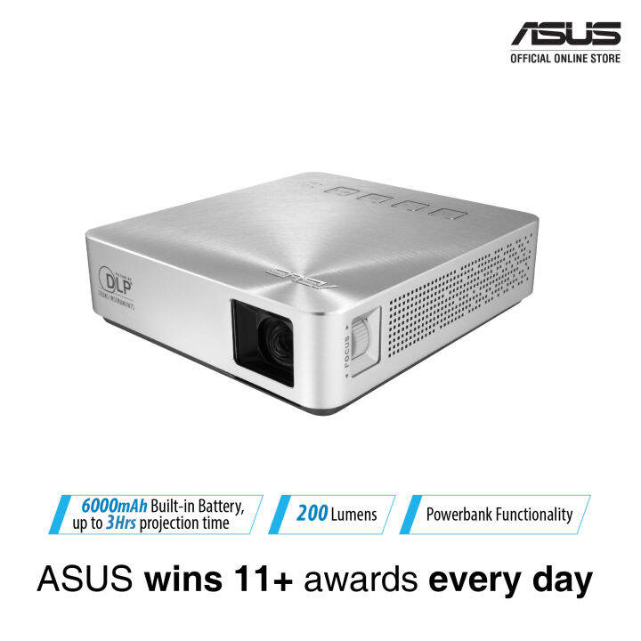 ASUS S1 Portable LED Projector, 200 Lumens, Built-in 6000mAh Battery ...