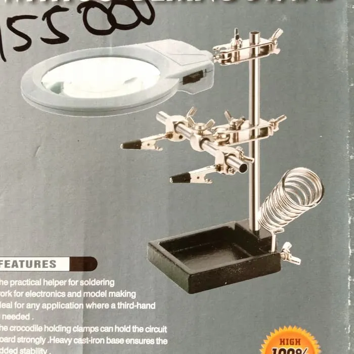 helping hand magnifier solder Stand tempat solder kaca pembesar ...