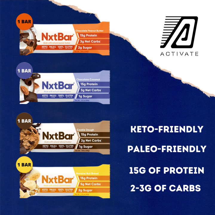 NXT BAR (1 Piece)- KETO FRIENDLY, Paleo Friendly, 15g of Protein, 2g of ...