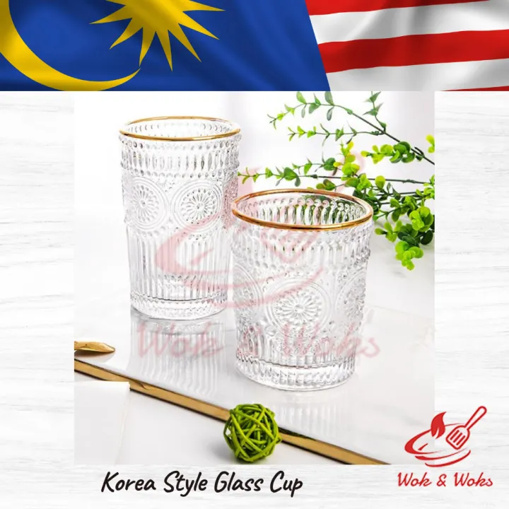Korea Style Glass Cup / Cawan Kaca Gaya Korea | Lazada
