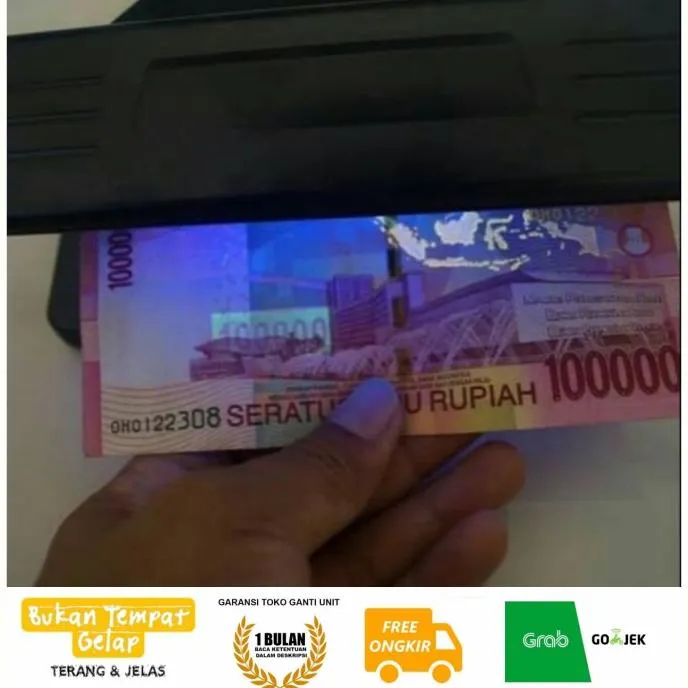 Mesin Uang Palsu / Alat Cek Duit Asli / Diteksi Lampu Sensor BRIlink ...