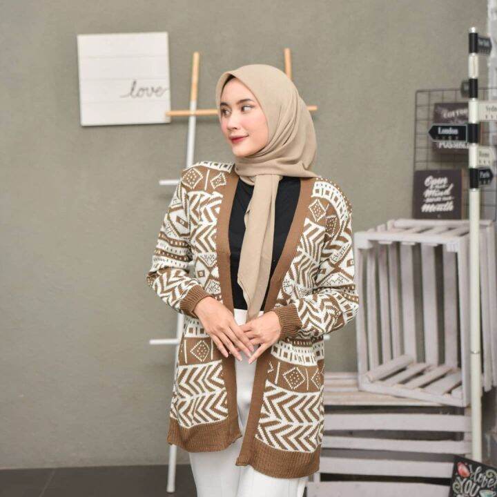 airy outer cardigan rajut wanita / baju rajut wanita lengan panjang ...