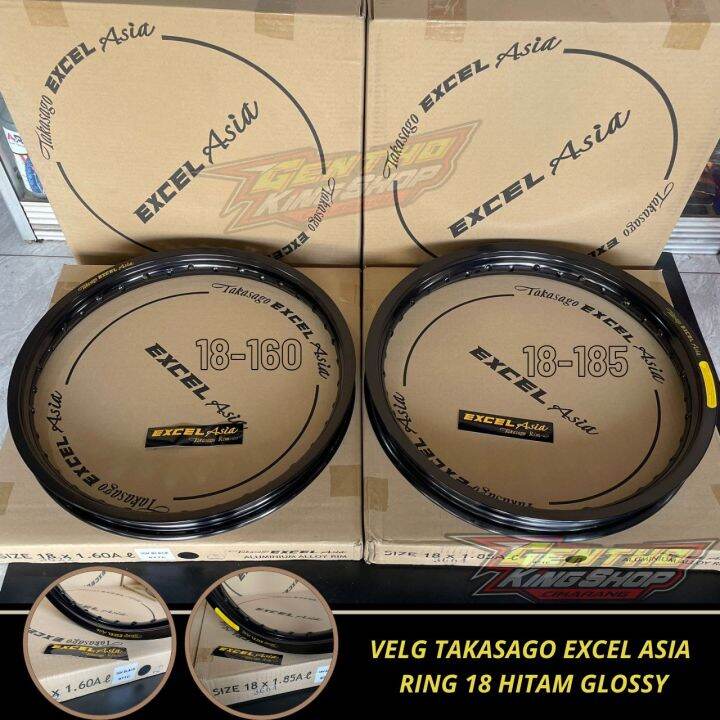 Velg velk Takasago Excel Asia Ring 18 x 160 185 Hole 36 Black Hitam RX ...