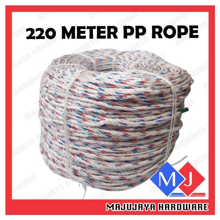 220 METER* PP Rope Tali PP Nylon Putih Polypropylene Rope 1 ROLL | Lazada