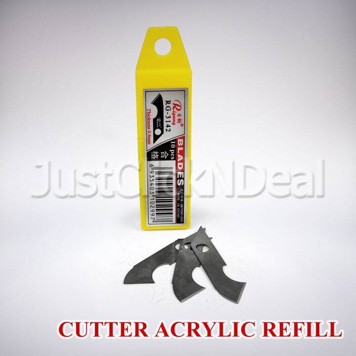 Refill Acrylic Cutter Blade 10 buah Isi Ulang Mata Pisau Potong Akrilik ...