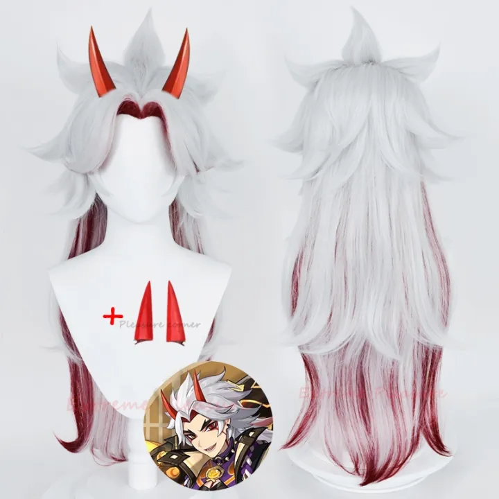 【Fire New】 Genshin Impact Arataki Itto Cosplay Wig Prop Accessories ...