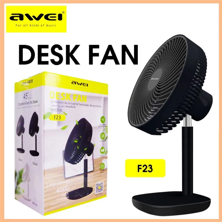 Awei F23 Mini Portable USB Rechargeable desk Fan | Lazada PH