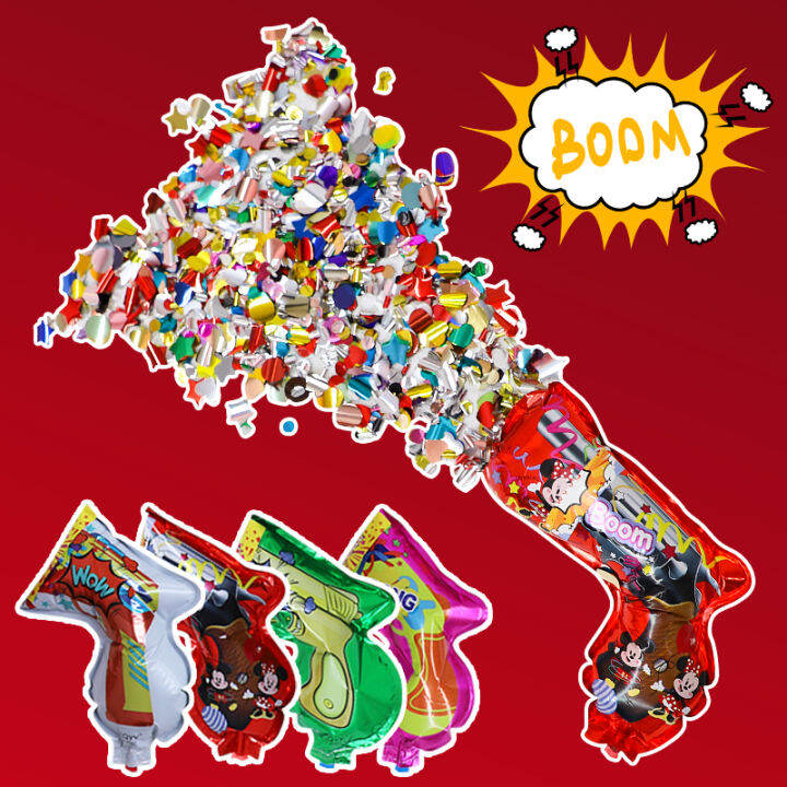 Confetti Cannons Party Handheld Inflatable Gun Fireworks Cannon ...