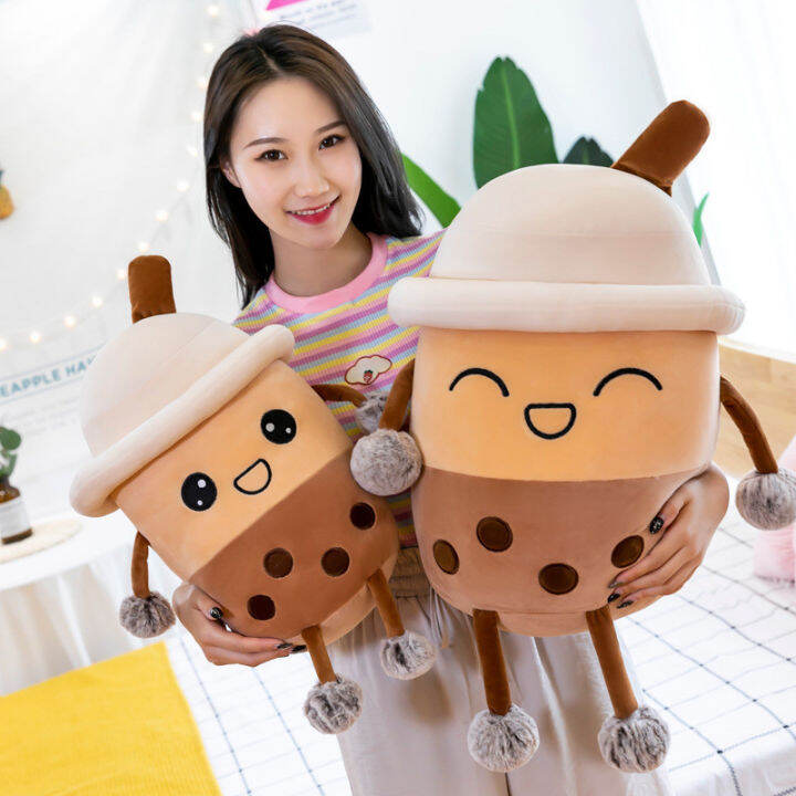 Large Size Patung Boba Milk Tea Plush Toy Bubble Milk Tea Plushie Soft ...
