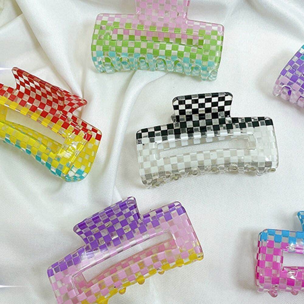 DGJKF อะคริลิคทรงสี่เหลี่ยมใสสำหรับผู้หญิงเครื่องประดับผมเครื่องมือช่าง ...