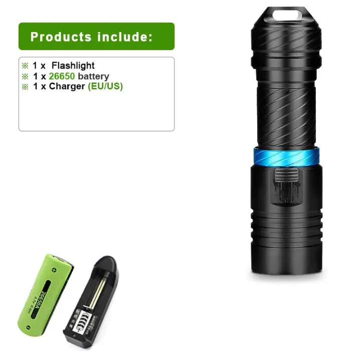 Newest XHP100 Scuba Diving Flashlight Powerful LED Torch Light XHP90 ...