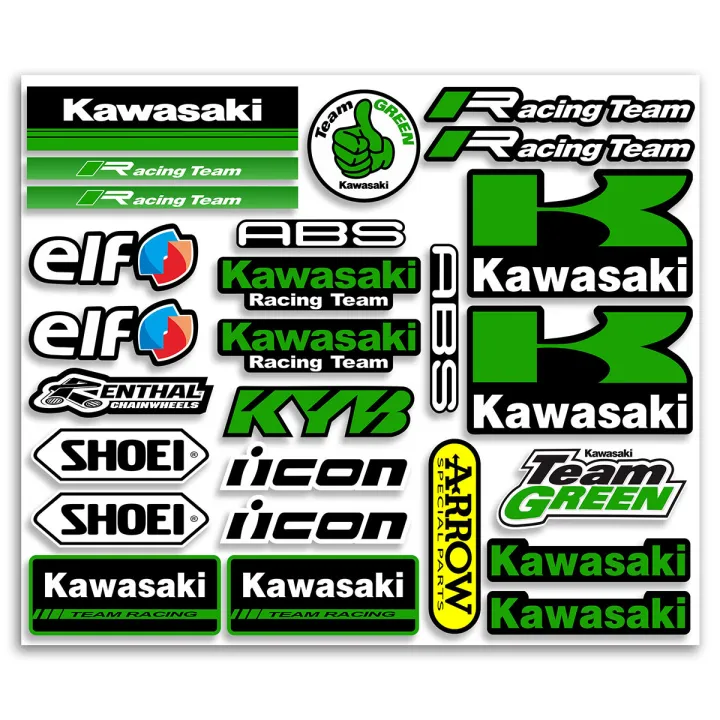 Waterproof Motorcycle Kawasaki Stickers Logo Decals For Z900 Z750 Z800 ...