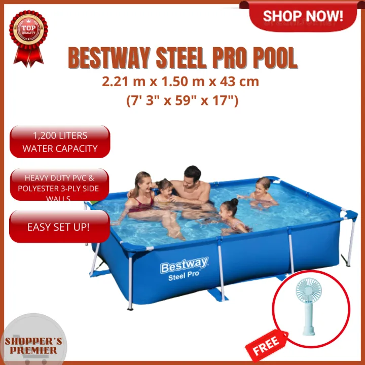 Bestway Steel Pro Pool 2.21 m x 1.50 m x 43 cm 56401 Original Bestway ...