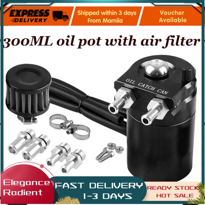 Cylinder Aluminum Engine Oil Catch Tank Reservoir Breather Can with ...