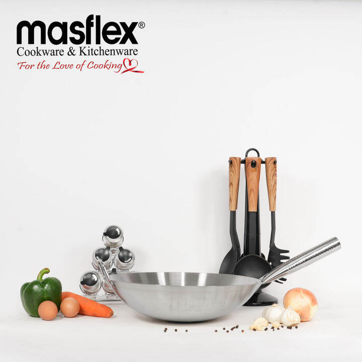 Masflex 34cm Stainless Steel Wok | Lazada PH