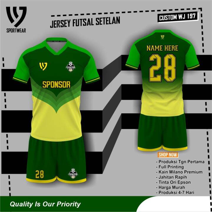 JERSEY FUTSAL FULL PRINTING WJ197 FREE NAMA NOMOR LOGO DAN SPONSOR ...