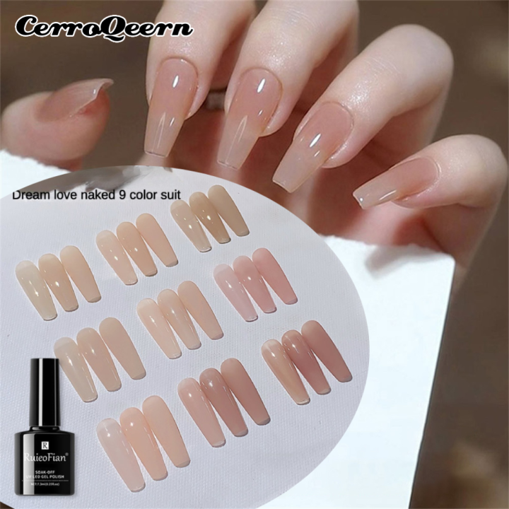 CerroQeern【Ruieo Fian】9 Colors Nude Gel Polish Natural Jelly Nail ...