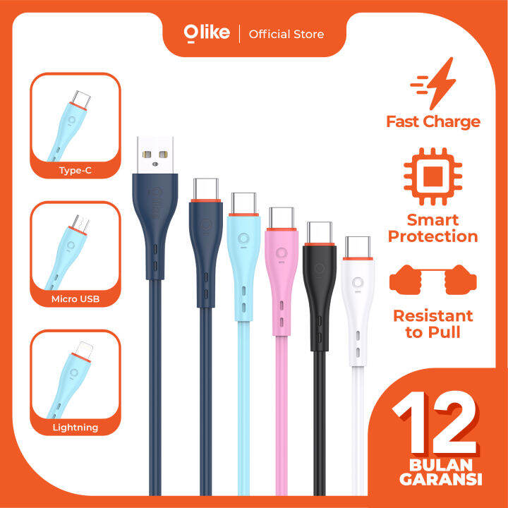 Olike Data Cable Fast Charging Flexible Micro Type-C Lightning D304 ...