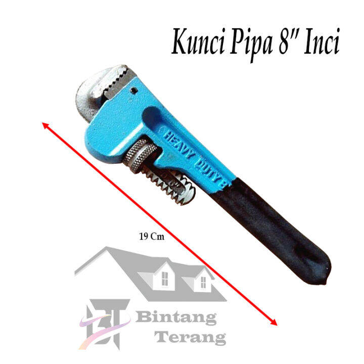 Kunci Pipa 8 Inch Pipe Wrench 20 Cm Kunci Inggris Pipa Heavy Duty Kunci ...