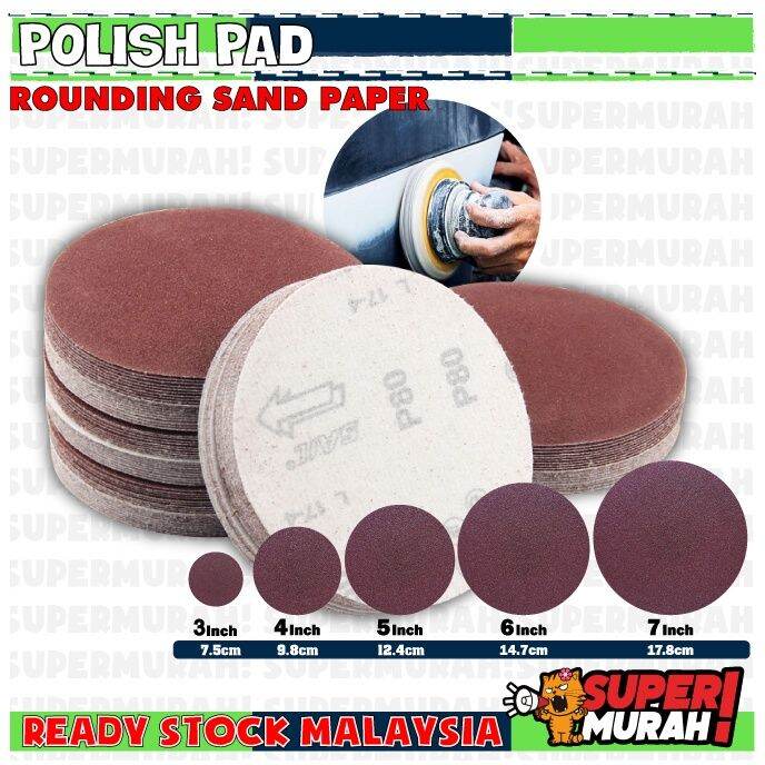 5| 6 | 7 Inch Polishing Sanding Disc Abrasive Red Velcro Effect Mesh ...